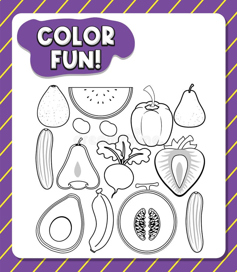 Colouring Worksheet for Student Stock Vector - Illustration of colorful ...