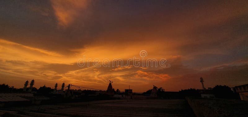 Colours of evening stock image. Image of sunrise, horizon - 191756193