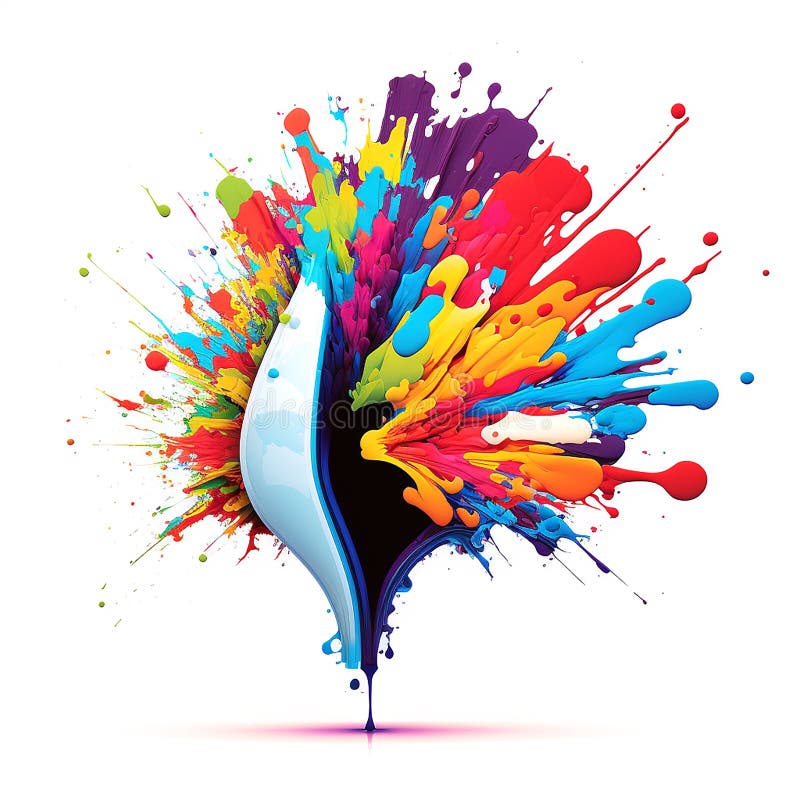 Colours Explosion - Colourful Splashes on a White Background Stock ...
