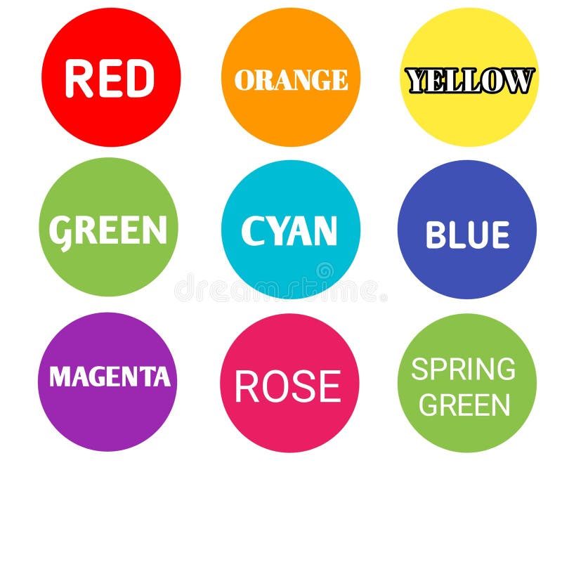 Colours name round stamp. stock illustration. Illustration of ...