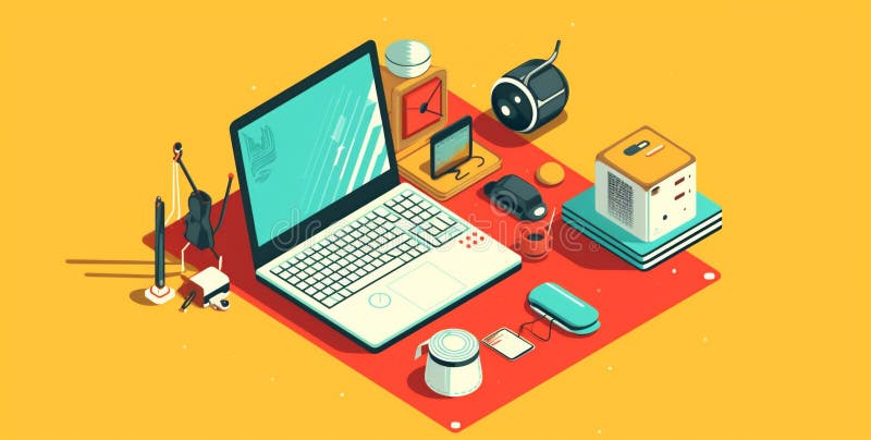 Technology Design Yellow Laptop Business Colours Desktop Gadget ...