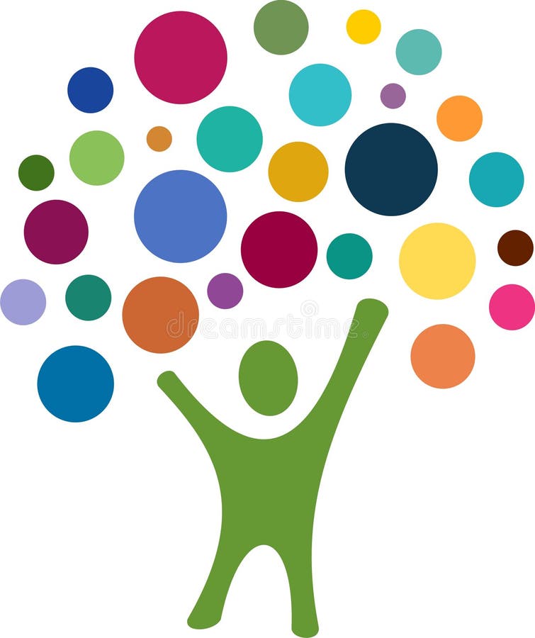 Happy Family Tree with Colorful Design Stock Vector - Illustration of ...