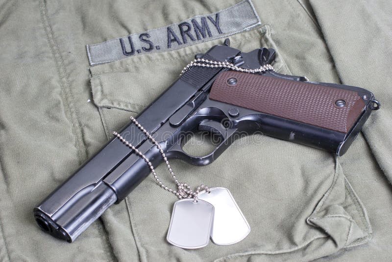Colt M1911 Handgun on Fbi Uniform Stock Image - Image of agent ...