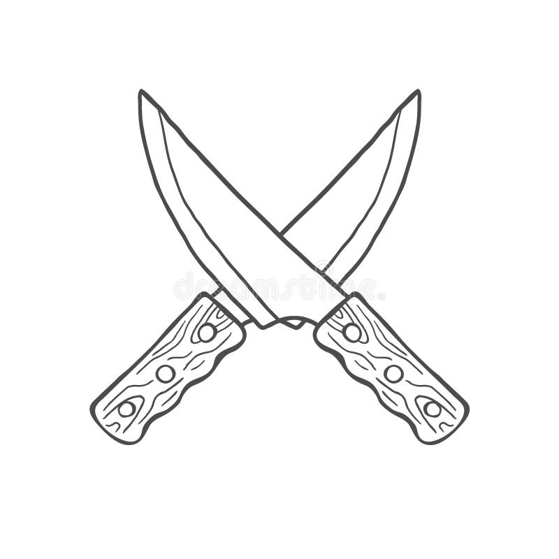 Un Insieme Di Sei Vettori Dei Coltelli Da Cucina Illustrazione ...