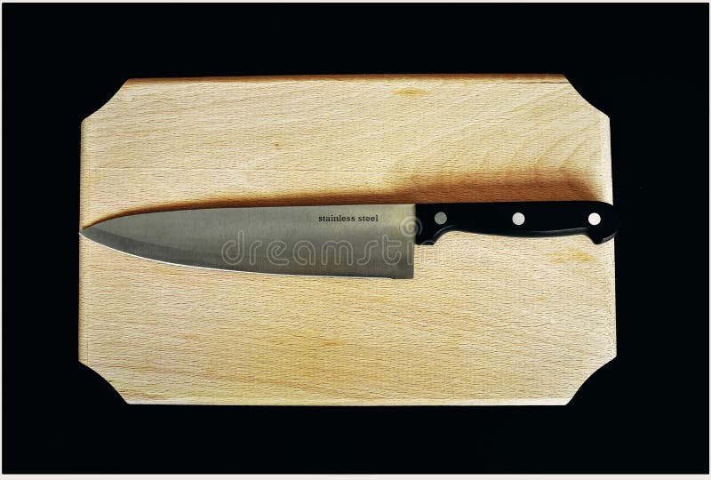 Coltello Su Un Pezzo Di Legno Fotografia Stock - Immagine di sfere ...