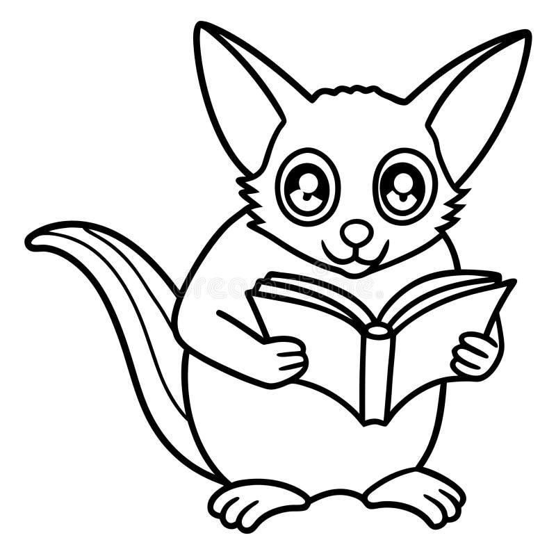 Colugo Bat Reading Icon Vector Stock Vector - Illustration of colugo ...