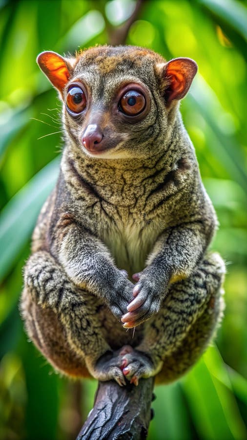 Colugo bat sits jungle stock illustration. Illustration of drawing ...
