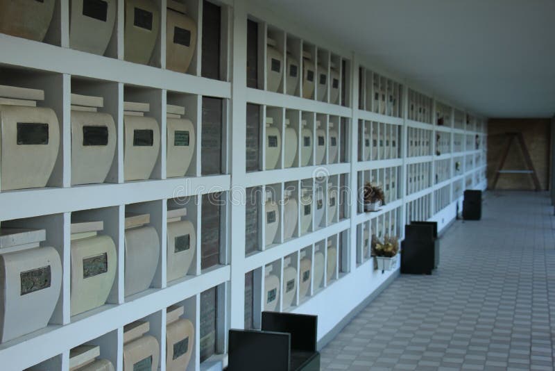 Columbarium Wall Near Crematorium Stock Photo - Image of wall, dead ...