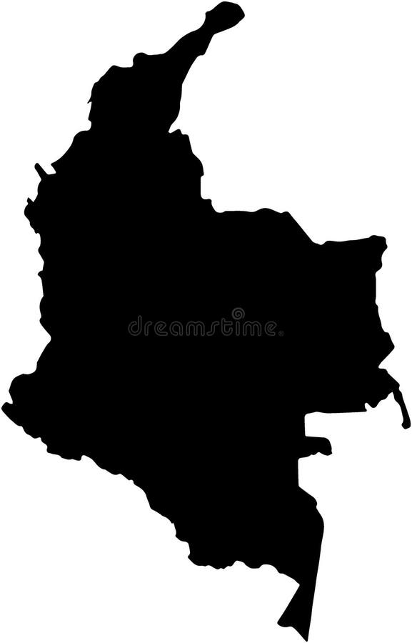 Columbia Country Map Illustration Black Stock Vector - Illustration of ...