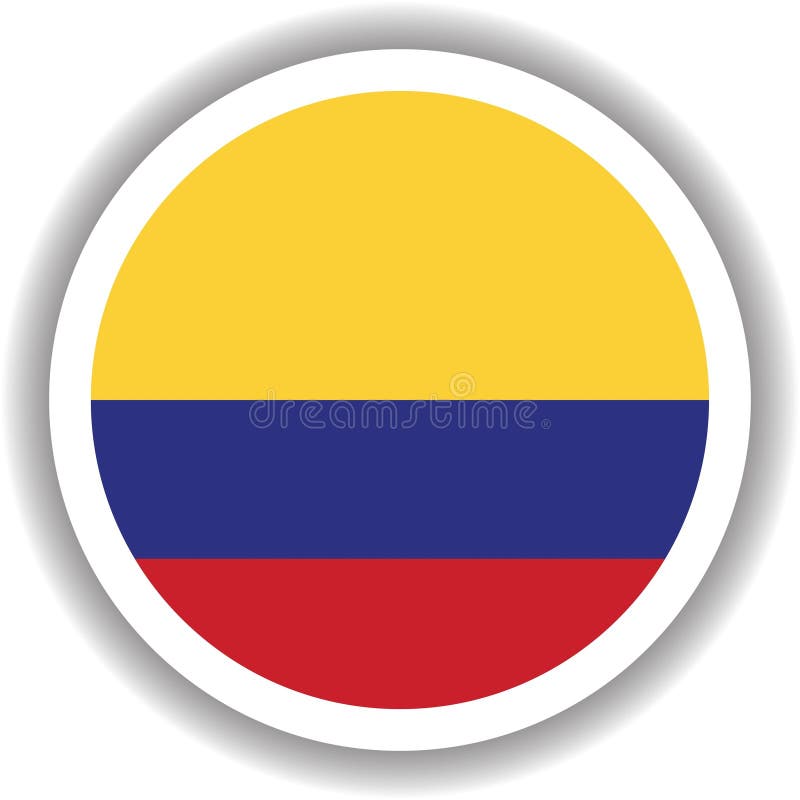 Columbia Flag Round Shape stock vector. Illustration of sticker - 351488024