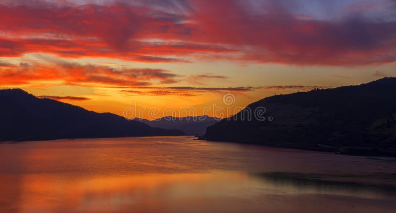 Columbia Gorge at Sunset. stock photo. Image of oregon - 34593330