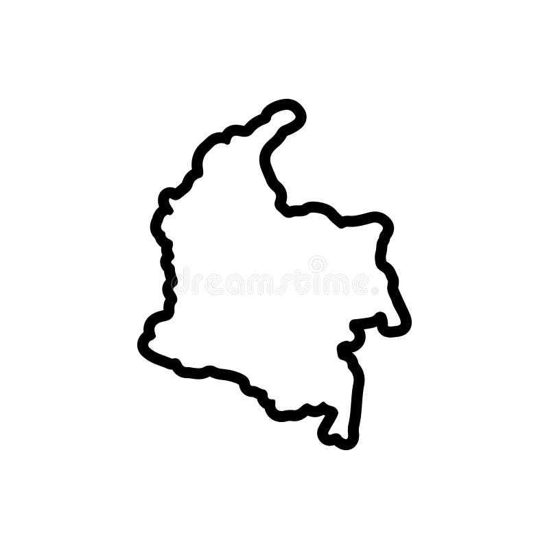 Black Line Icon for Columbia, Map and Country Stock Vector ...