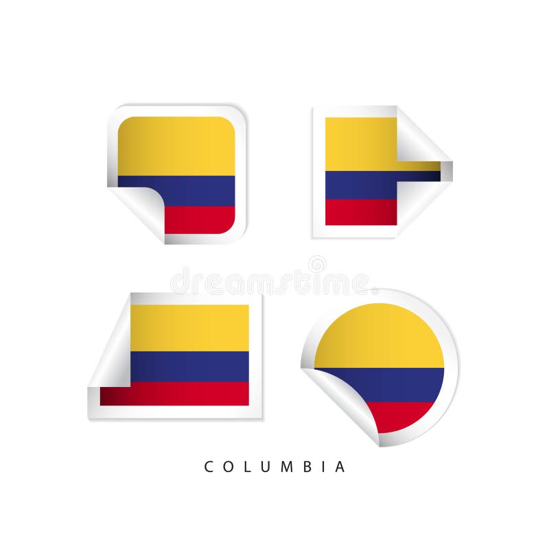 Columbia Label Flags Vector Design Illustration Stock Vector ...