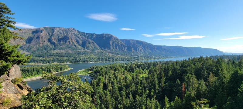 Columbia River Gorge from Washington Side at Bracon Rock Stock Photo ...