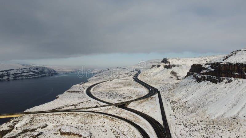 Columbia River and Interstate 90 Freeway in Vantage, Washington, the ...