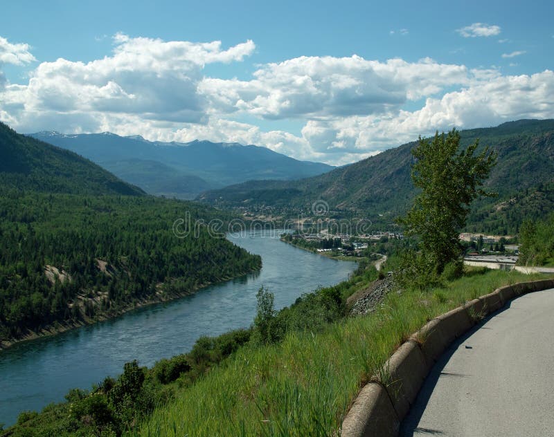 Columbia River, Trail BC, Canada. Stock Image - Image of river, highway ...