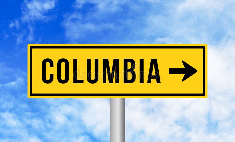 Columbia Road Sign on Cloudy Sky Background Stock Image - Image of ...