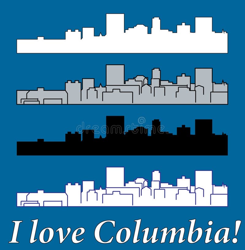 Columbia, South Carolina, City Silhouette Stock Vector - Illustration ...