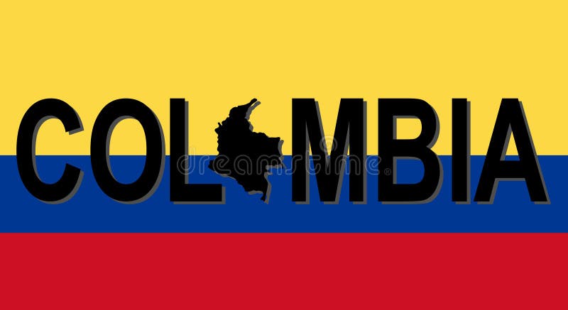 Columbia text with map stock vector. Illustration of outline - 4011103