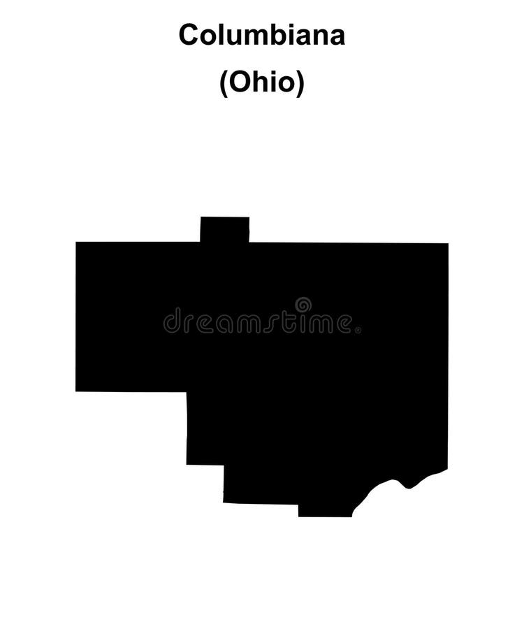Columbiana outline map stock vector. Illustration of area - 361749553
