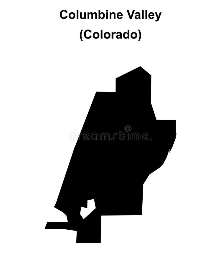 Columbine Valley Outline Map Stock Vector - Illustration of valley ...