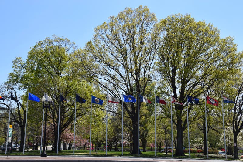 Columbus Circle in Washington DC Stock Image - Image of poles ...