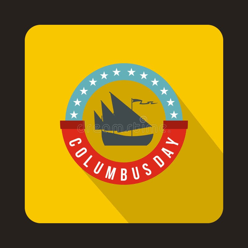 Columbus Day Badge with USA Symbols. Eps10 Vector Illustration Stock ...