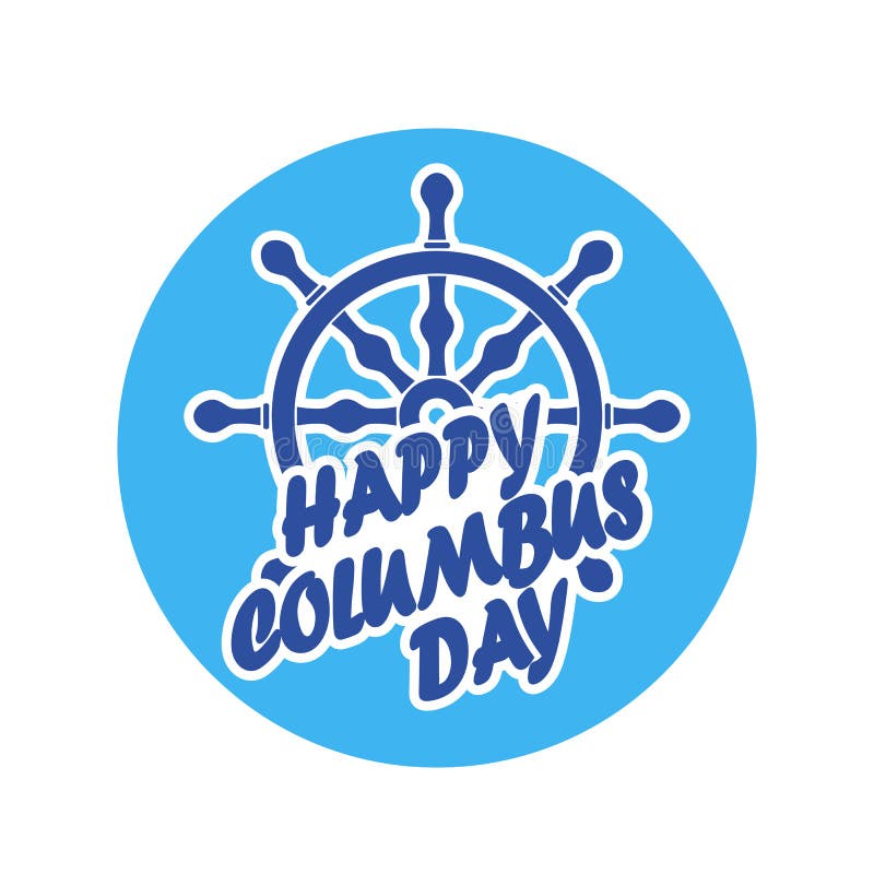 Columbus Day Badge with USA Symbols. Eps10 Vector Illustration Stock ...