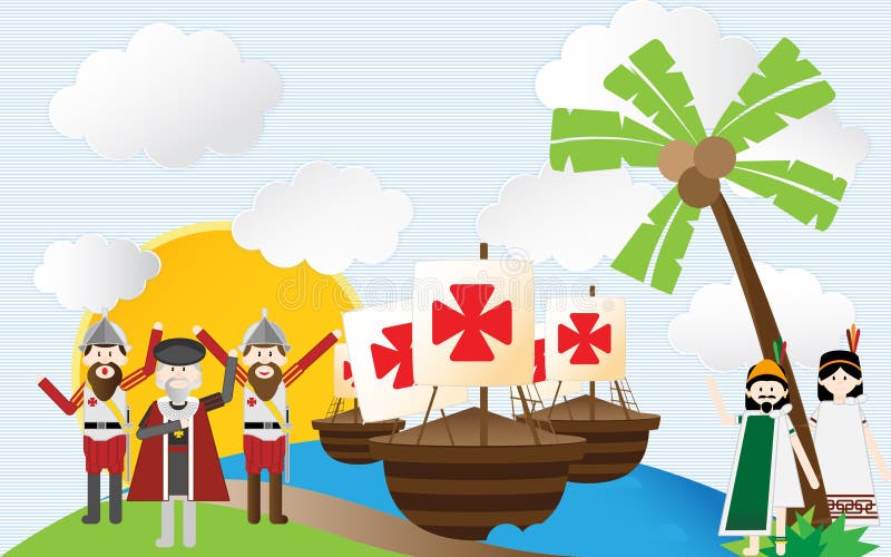 Columbus Day stock vector. Illustration of queen, discover - 60829874