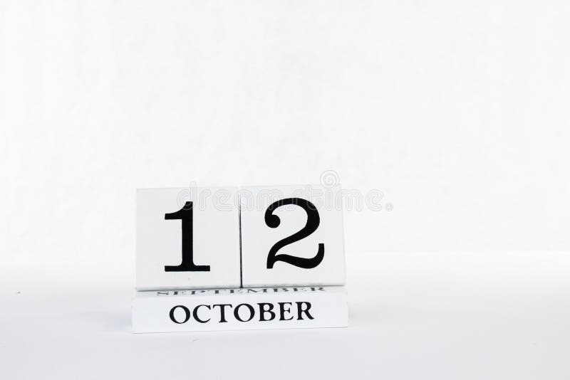 Columbus Day October 12 2020 Calendar Icon on White Background Stock ...