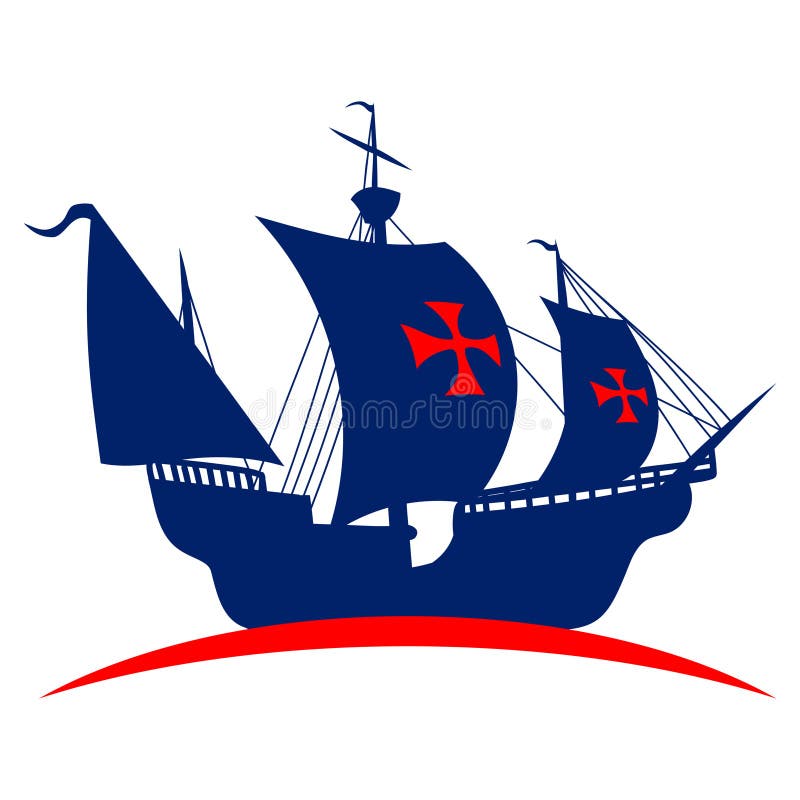 Columbus Day Ship Celebration Vector Illustration Design Icon Stock ...
