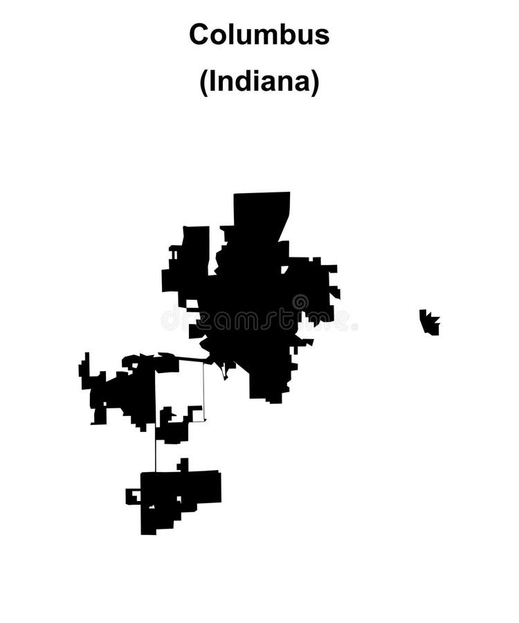 Columbus outline map stock vector. Illustration of detailed - 357279796