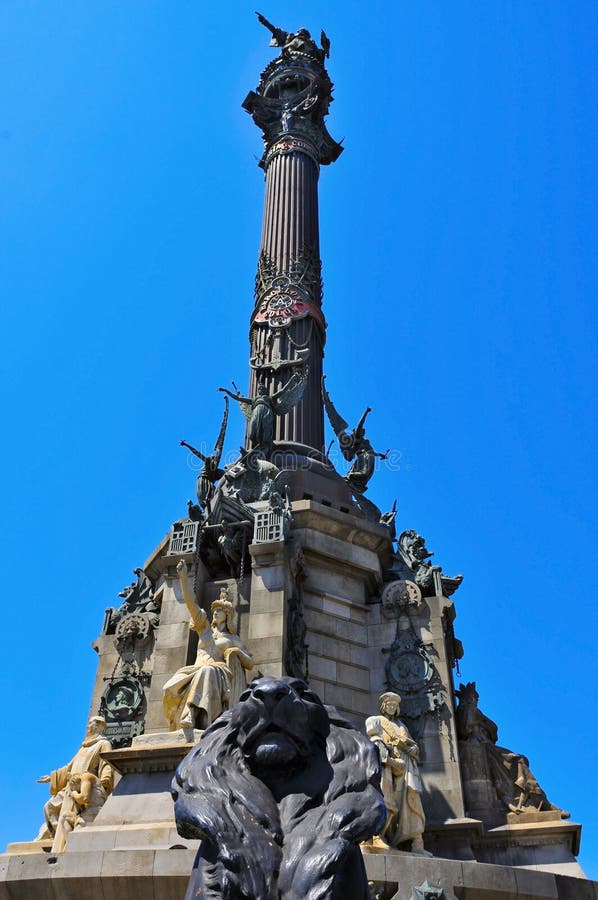 Columbus Monument in Barcelona, Spain Editorial Photography - Image of ...