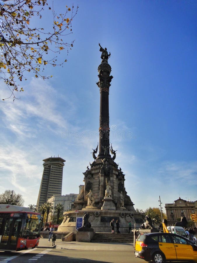 Columbus Monument, Barcelona Editorial Stock Photo - Image of memorial ...