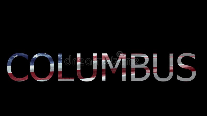 Columbus Name on Transparent Background. Waving Flag Stock Video ...