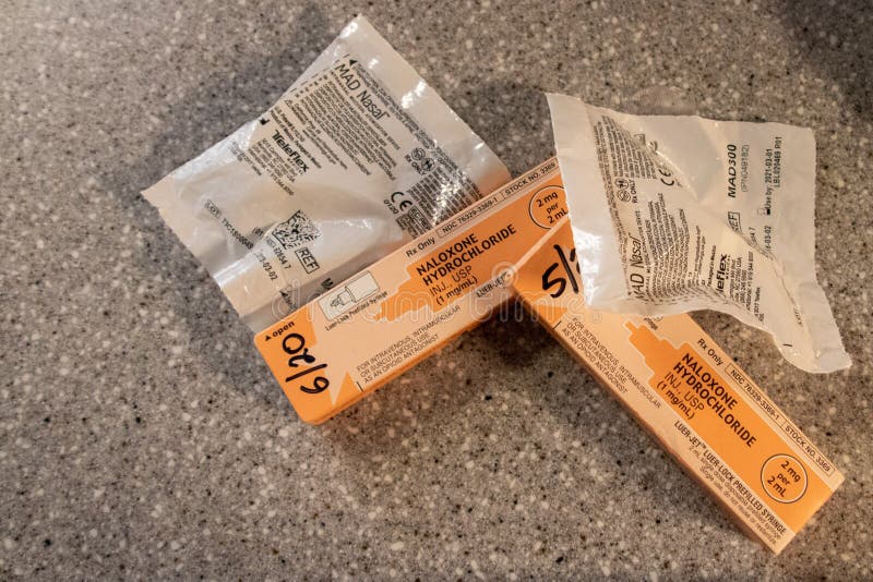 Columbus, Ohio - August 11, 2019: Two Boxes of Narcan on a Counter ...