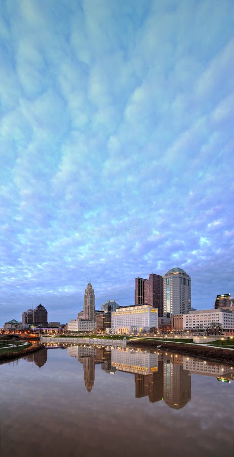 Columbus, Ohio at dusk stock image. Image of columbus - 88006131