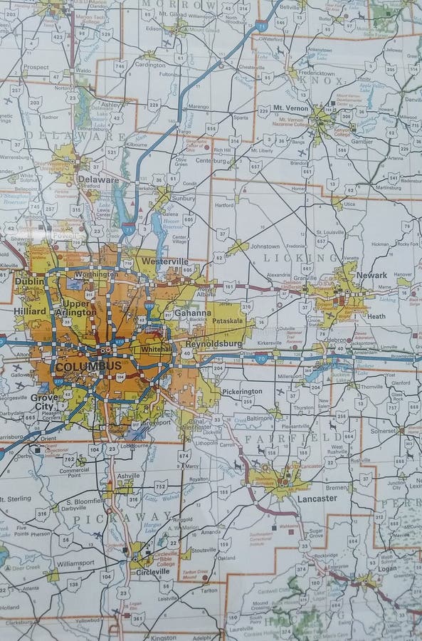 Columbus Ohio map stock photo. Image of ohio, destination - 131458946