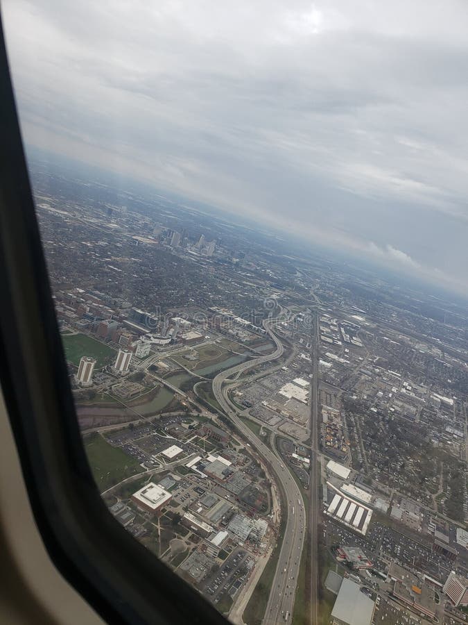 Columbus, Ohio Seen from a Plane Stock Image - Image of airline ...