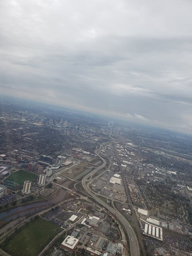Columbus, Ohio Seen from a Plane Stock Photo - Image of cloud, aircraft ...