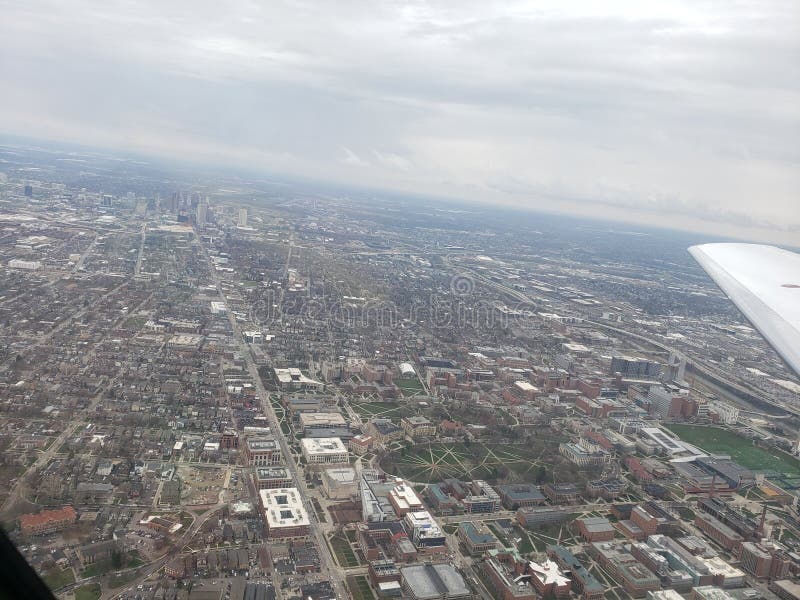 Columbus, Ohio Seen from a Plane Stock Image - Image of idyllic, cloud ...