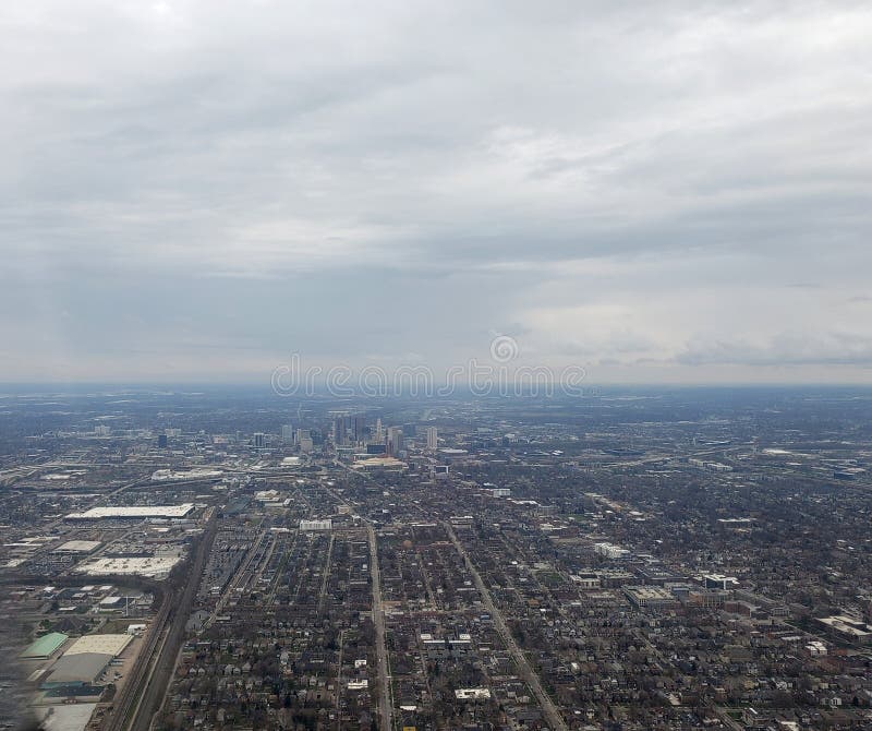 Columbus, Ohio Seen from a Plane Stock Photo - Image of majestic ...