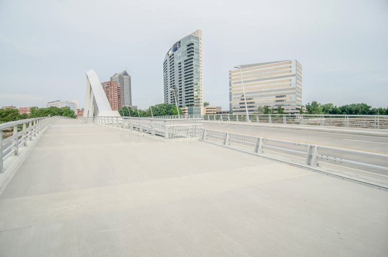 Columbus Ohio Skyline and Downtown Streets in Late Afternoon Stock ...