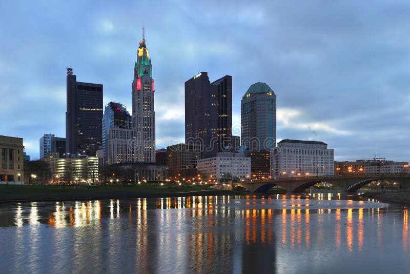 Columbus, Ohio skyline stock image. Image of dawn, ohio - 65638085