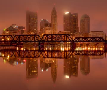 Columbus, Ohio Skyline at Sunrise Stock Photo - Image of exposure, time ...
