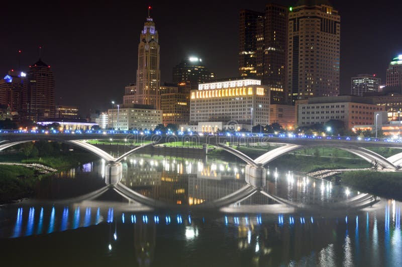 Columbus, Ohio - USA - August 28, 2016: the Scioto River and Columbus ...
