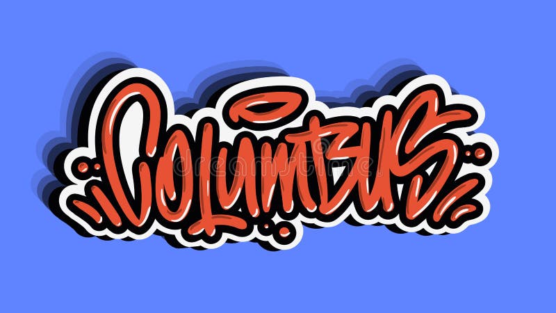 Columbus Ohio Usa Hand Lettering Sticker Design. Stock Vector ...