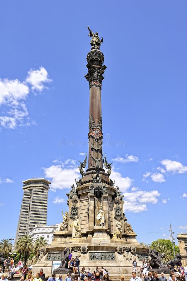 The Columbus Plaza in Barcelona Stock Image - Image of capital ...
