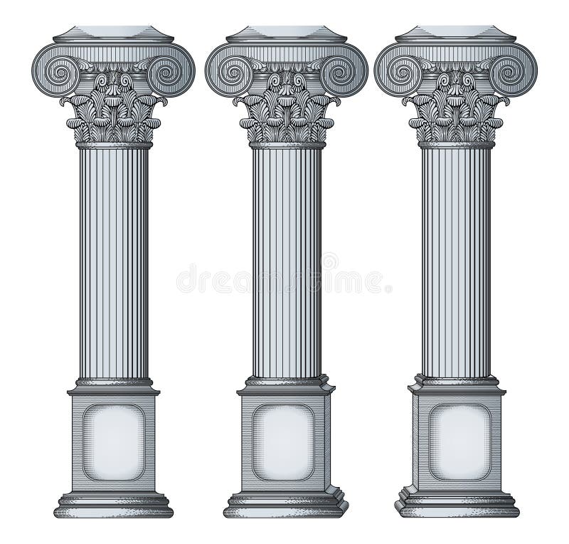 Antique column vector stock vector. Illustration of engraving - 5386328