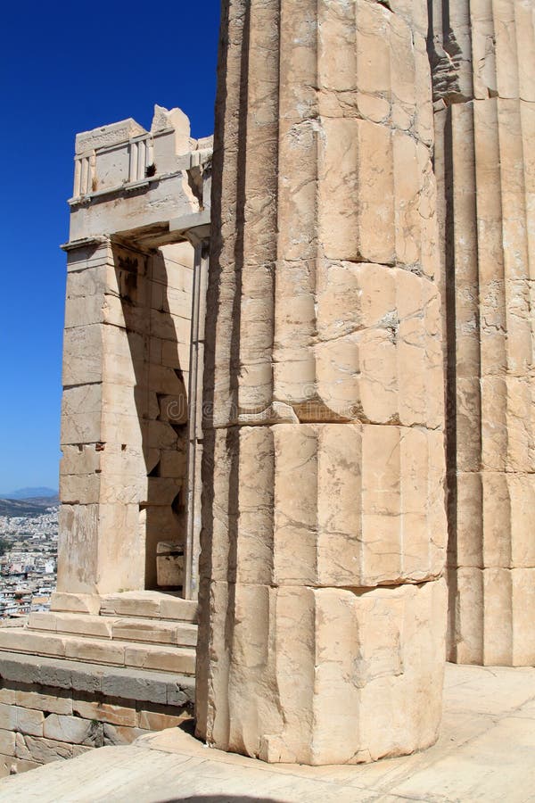 Column at Acropolis stock photo. Image of parthenon, stone - 75038778